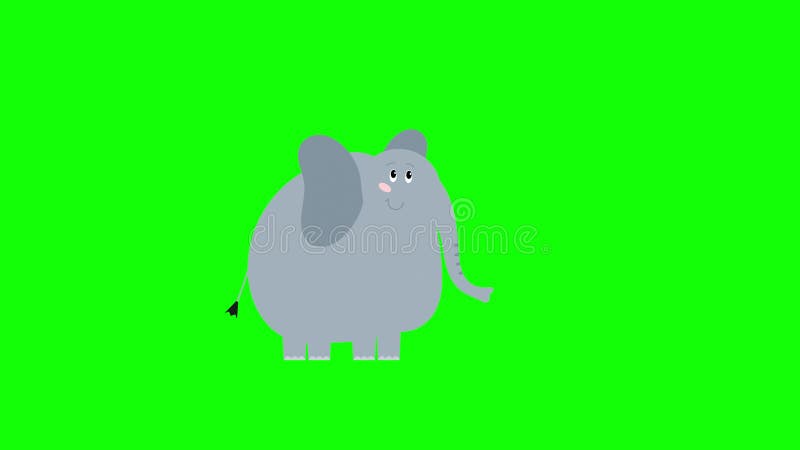 Elephant Run Cycle Cartoon on Isolated White Background Stock Footage ...