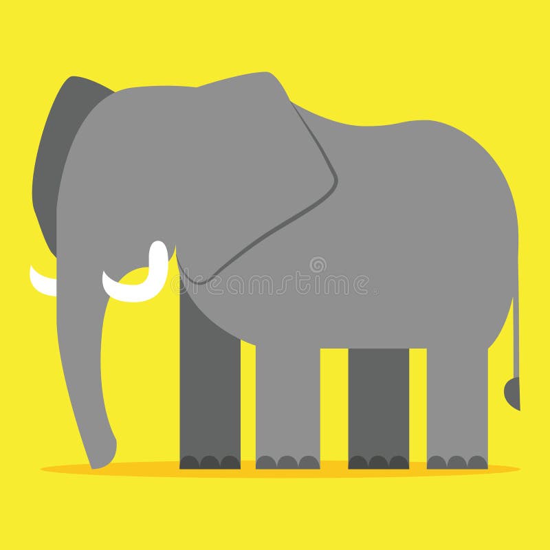 Cartoon Elephant Isolated on Blank Backgrond Stock Illustration ...