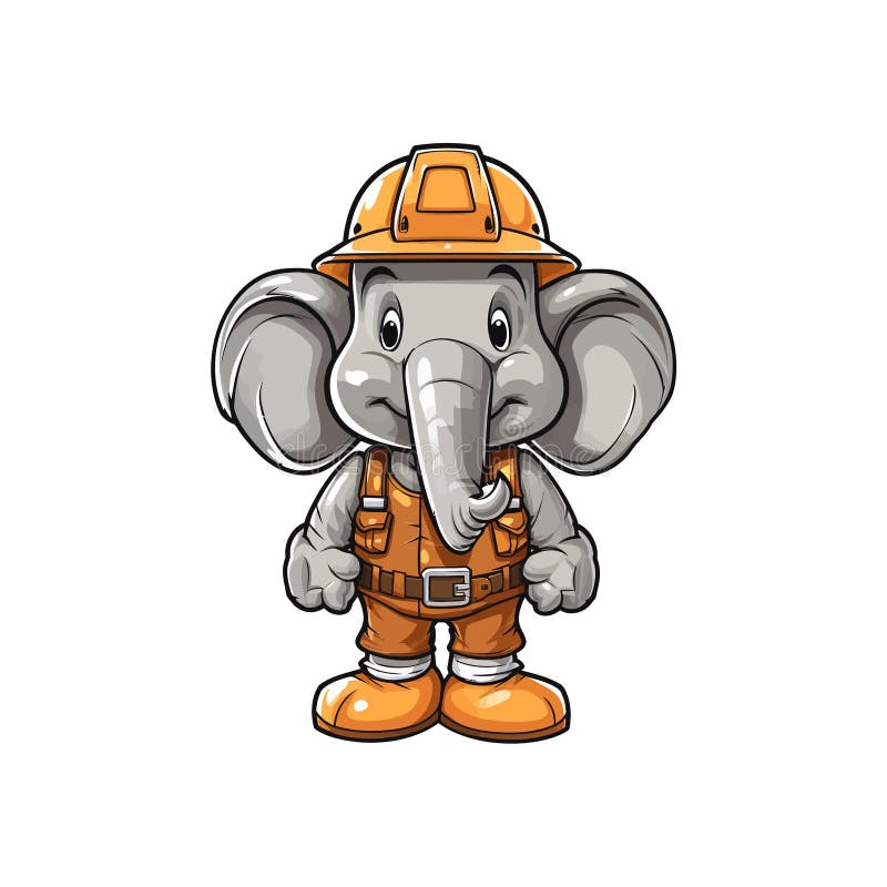 Cartoon Elephant Repair Mascot. Vector Illustration Design Stock ...