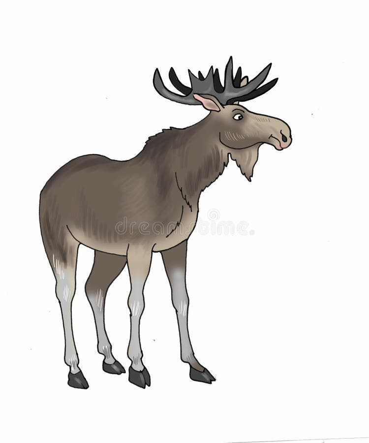 Cartoon Elk, Illustration for Children S Stock Illustration ...