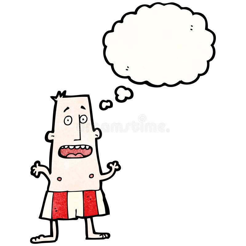 Cartoon Embarrassed Man in Underpants Stock Vector - Illustration of ...