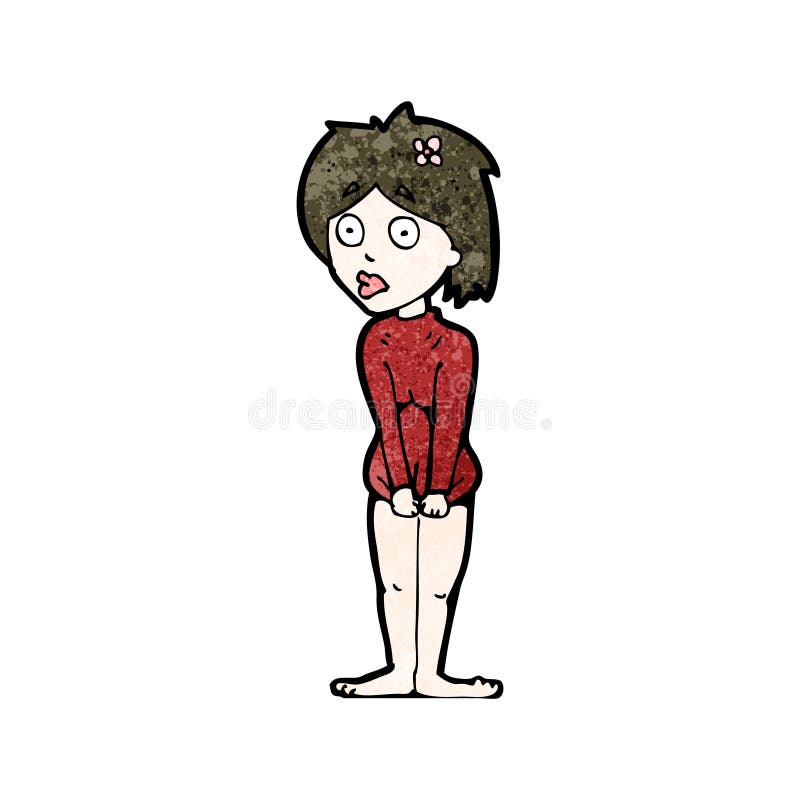 Cartoon embarrassed woman stock vector. Illustration of funny - 38091115