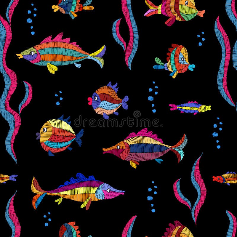 Fish Black Background Stock Illustrations – 165,009 Fish Black ...