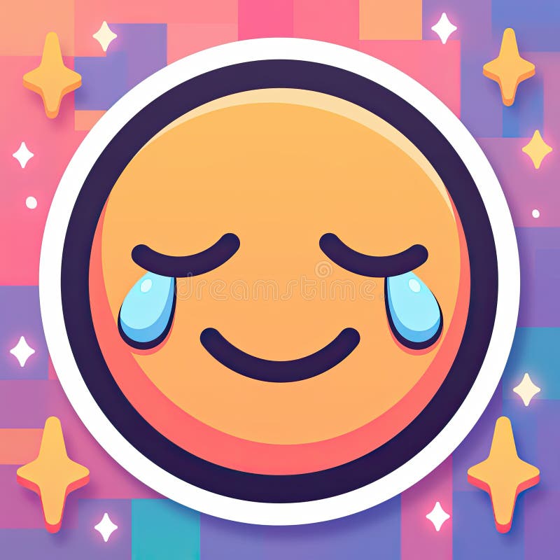 Cartoon Emoji with Tears Flowing, Expressing Sadness and Emotion Stock ...