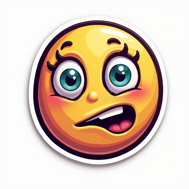 Cartoon Emoticon with a Shocked Expression Stock Illustration ...