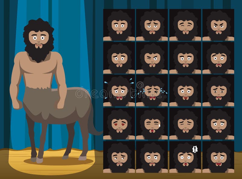 Centaur Costume Cartoon Emotion Faces-01 Stock Vector - Illustration of ...