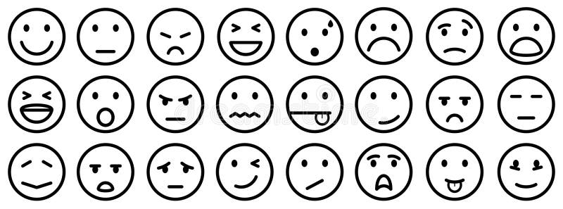 Cartoon Emoticons, Set Smiley Emotion, Smilies - Vector Stock Vector ...