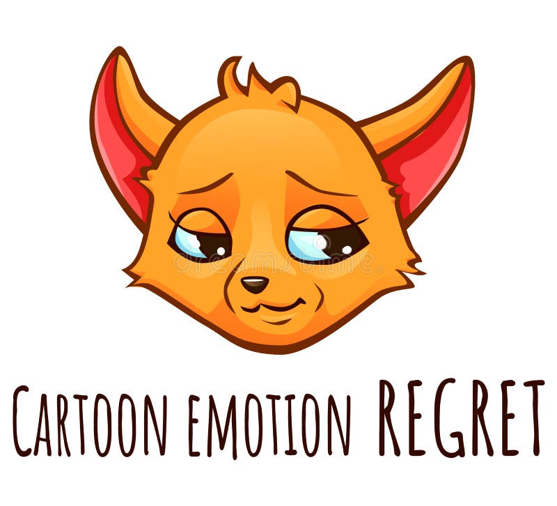 Cartoon Emotion of Fox - Regret Stock Vector - Illustration of ...