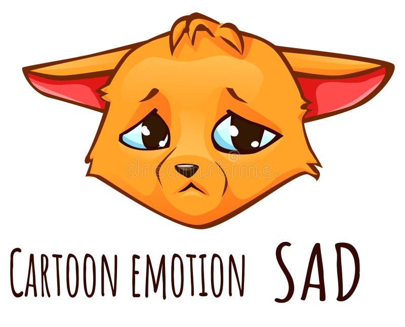 Cartoon Emotion of Fox - Sad Stock Vector - Illustration of animal ...