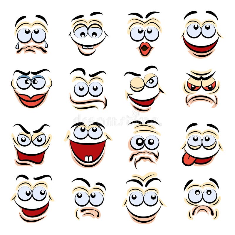 Cartoon emotions stock vector. Illustration of cute, happiness - 54831128