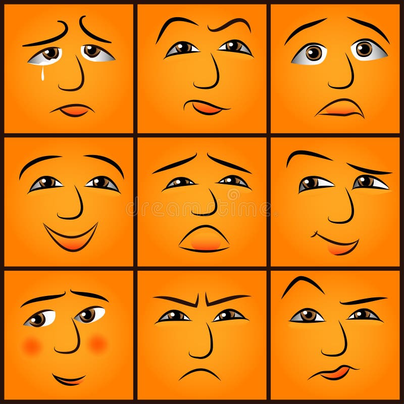 Cartoon emotions set stock vector. Illustration of symbol - 39866710
