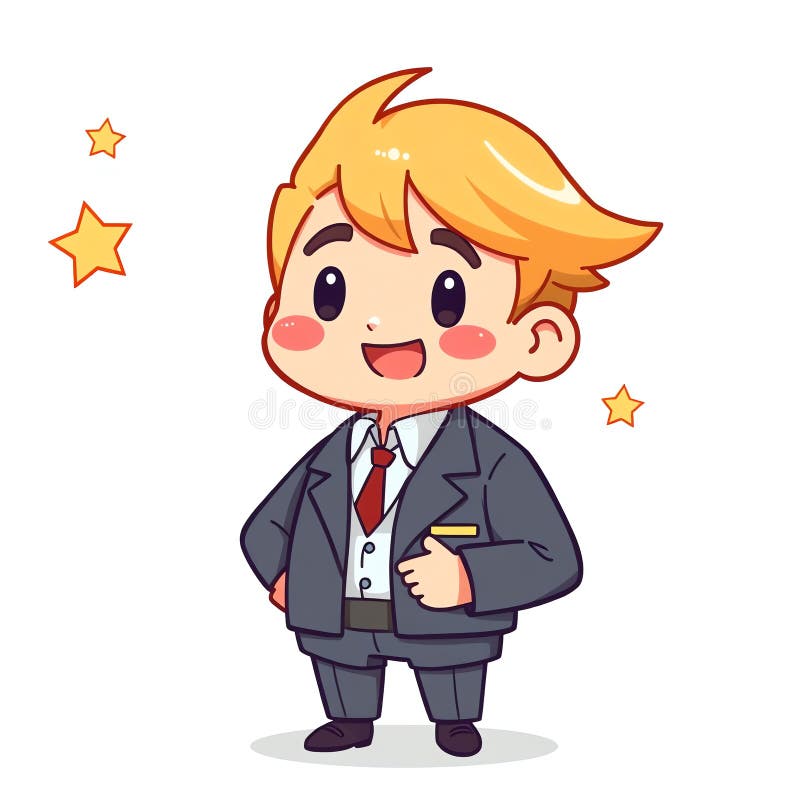 Cartoon Employee Character Illustration Isolated on White Background ...