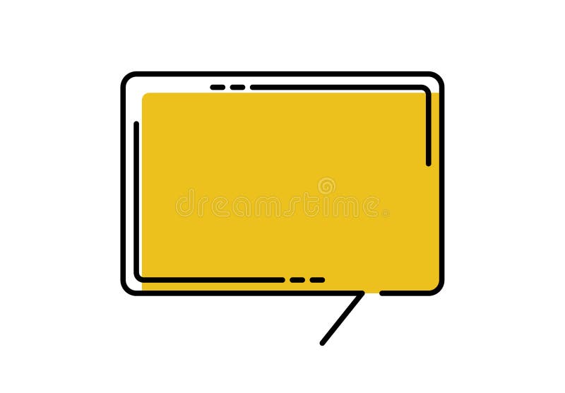 Creative Speech Bubble with Black Line for Text Box PNG Illustration ...