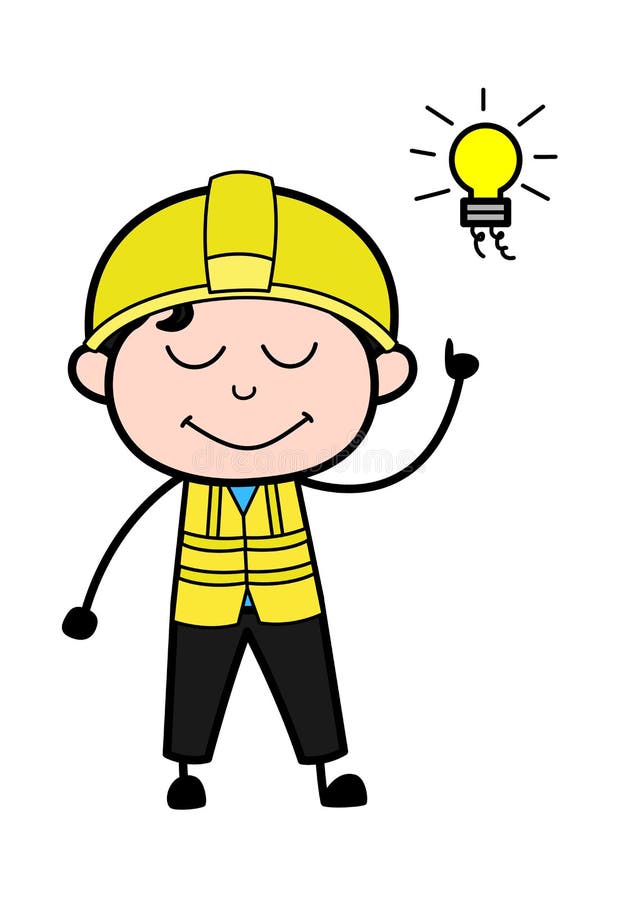 Cartoon Engineer Got An Idea Stock Illustration - Illustration of comic ...