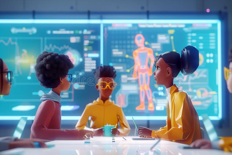 Cartoon Engineering Meeting and Brainstorming Idea about Artificial ...