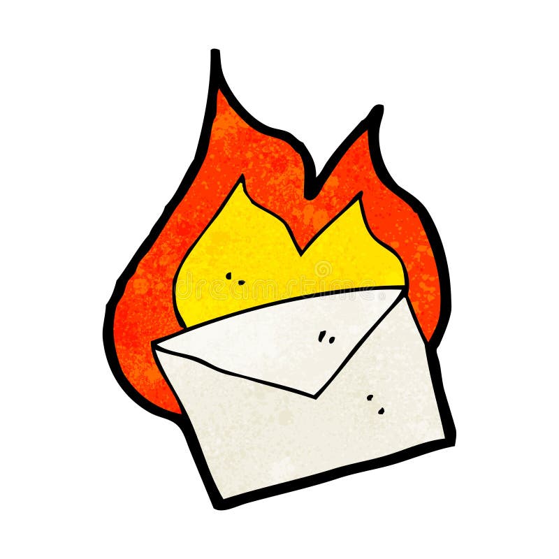 Burning envelope stock illustration. Illustration of computer - 25000533