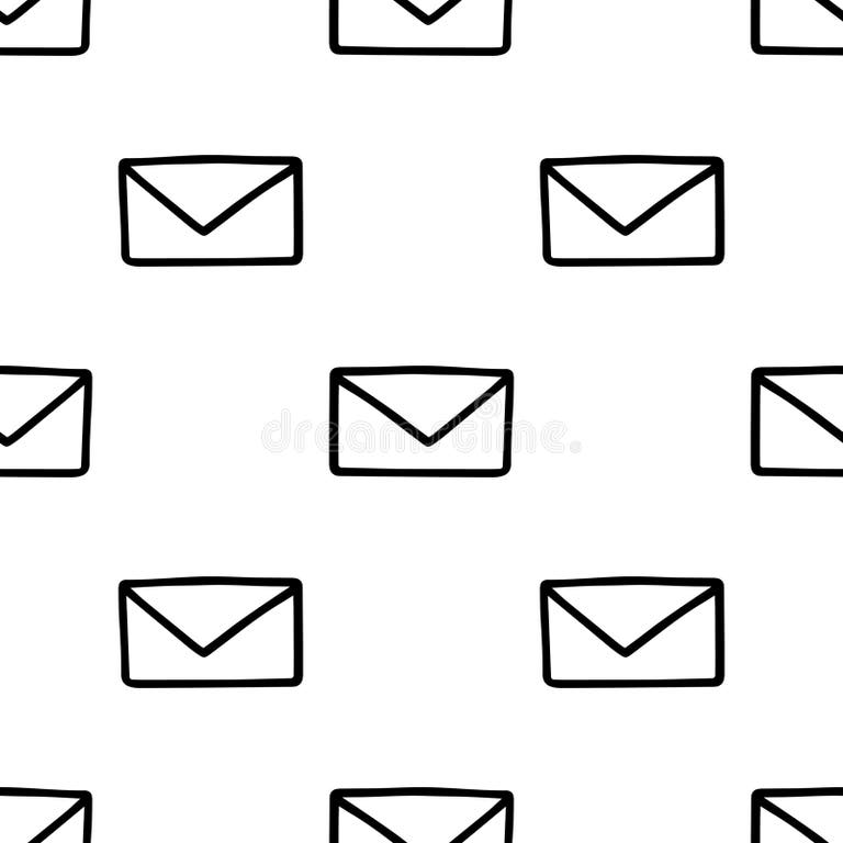 Cartoon Envelope Seamless Patterns, Vector. Stock Vector - Illustration ...