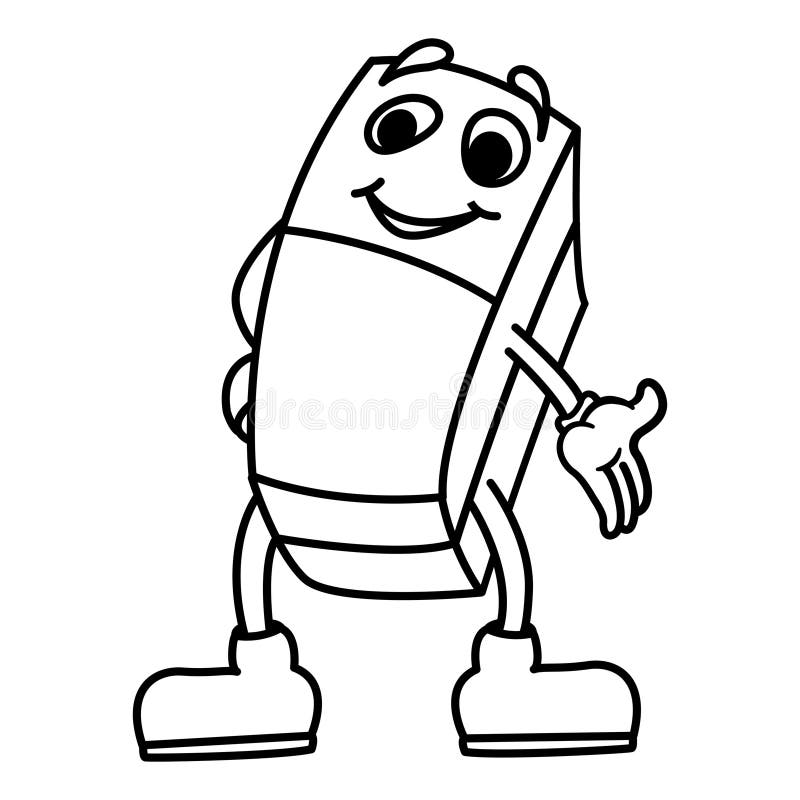 Cartoon Eraser for Coloring Page Stock Vector - Illustration of cartoon ...