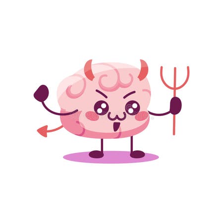 Cartoon of an evil brain stock vector. Illustration of dead - 214339575