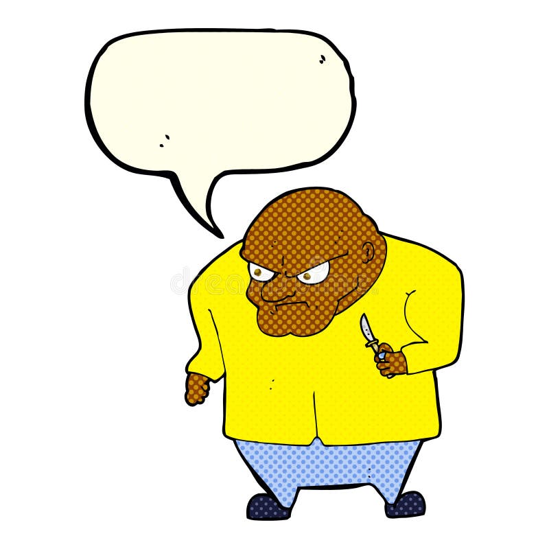 Cartoon Evil Man with Speech Bubble Stock Illustration - Illustration ...