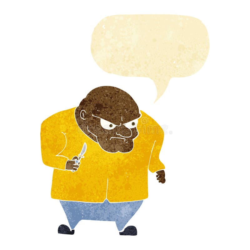 Cartoon Evil Man with Speech Bubble Stock Illustration - Illustration ...