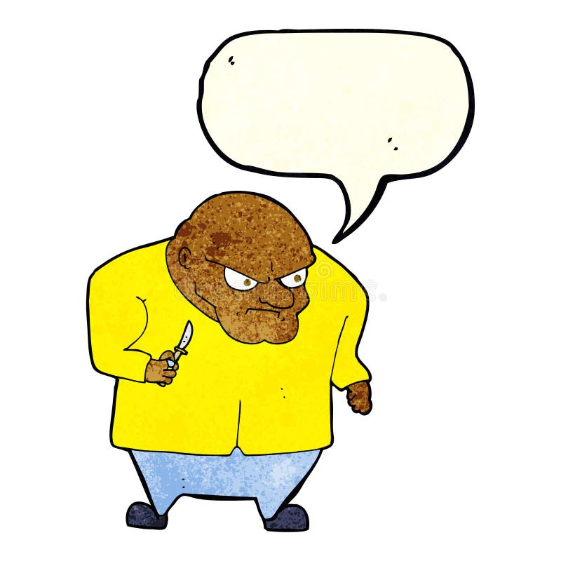 Cartoon Evil Man with Speech Bubble Stock Illustration - Illustration ...