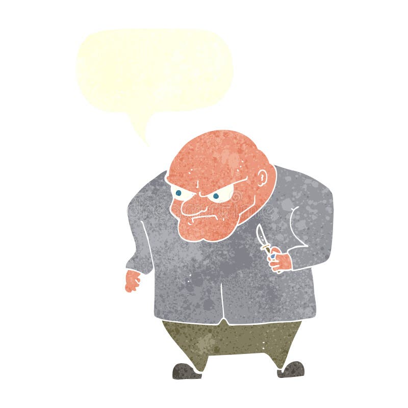 Cartoon Evil Man with Speech Bubble Stock Illustration - Illustration ...