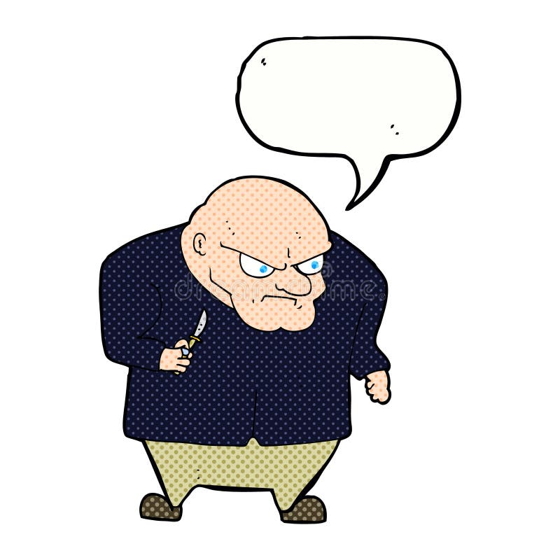 Cartoon Evil Man with Speech Bubble Stock Illustration - Illustration ...