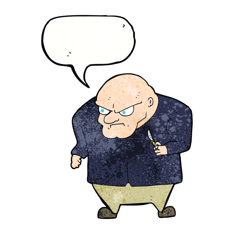 Cartoon Evil Man with Speech Bubble Stock Illustration - Illustration ...