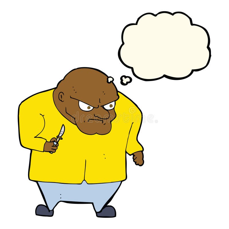 Cartoon Evil Man with Thought Bubble Stock Illustration - Illustration ...