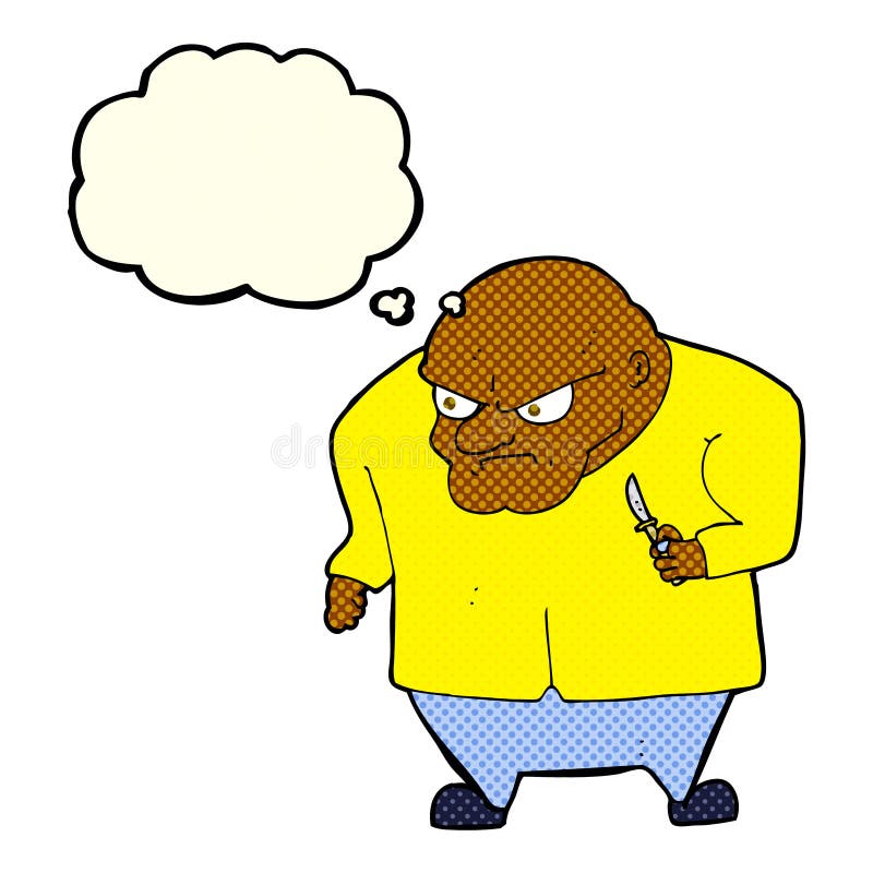 Cartoon Evil Man with Thought Bubble Stock Illustration - Illustration ...