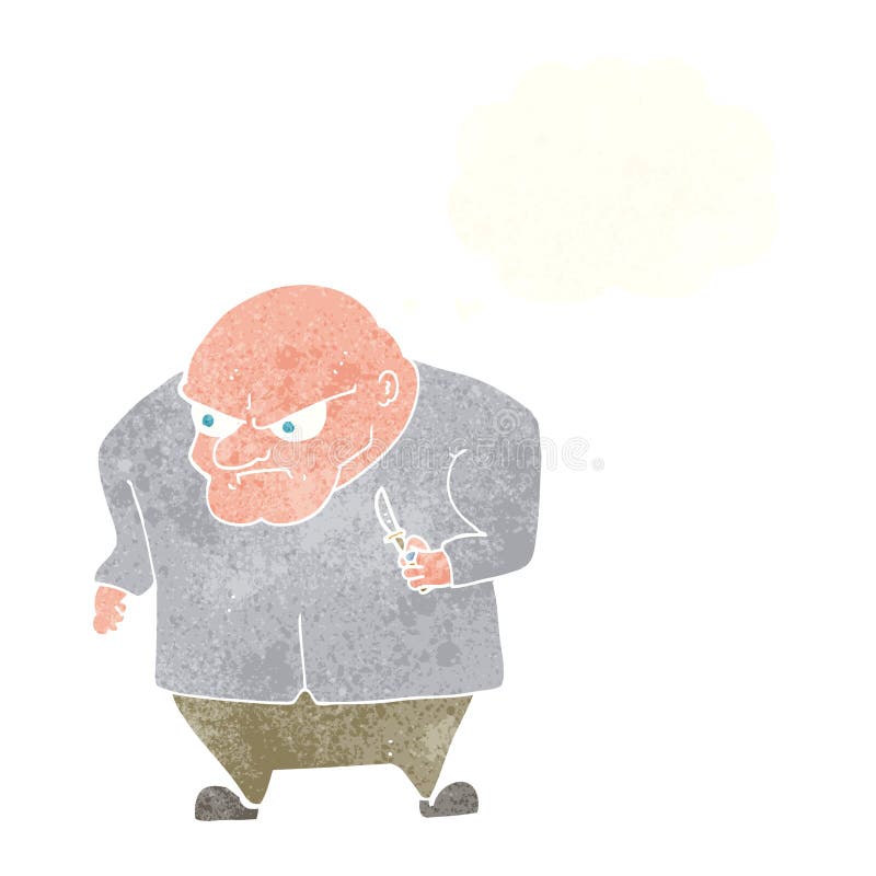 Cartoon Evil Man with Thought Bubble Stock Illustration - Illustration ...