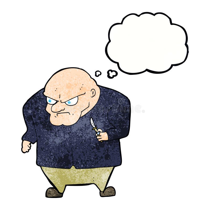 Cartoon Evil Man with Thought Bubble Stock Illustration - Illustration ...