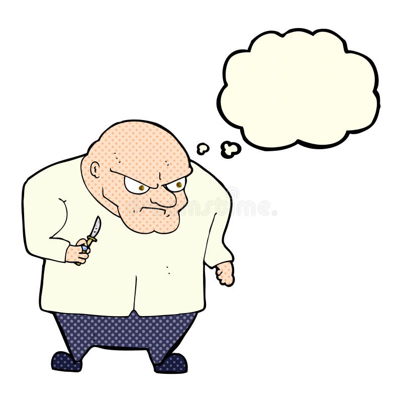 Cartoon Evil Man with Thought Bubble Stock Illustration - Illustration ...