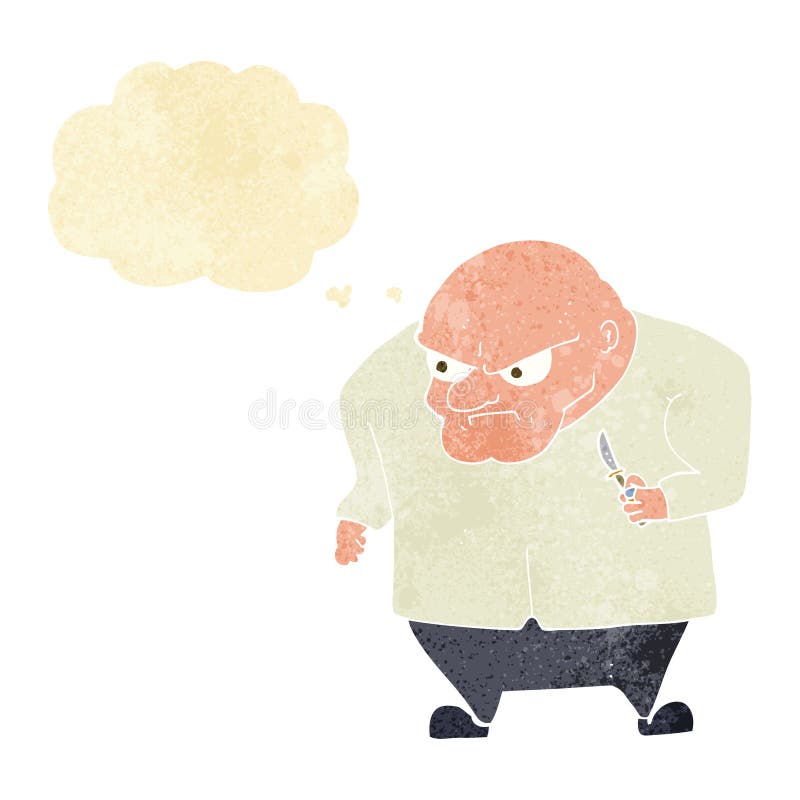 Cartoon Evil Man with Thought Bubble Stock Illustration - Illustration ...