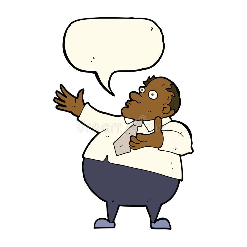 Cartoon Exasperated Middle Aged Man with Speech Bubble Stock ...