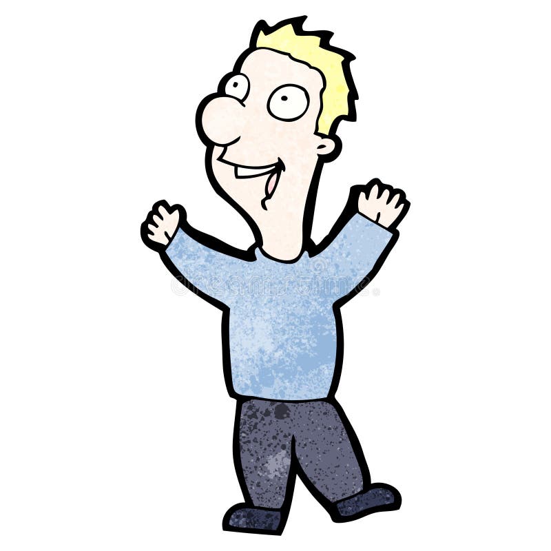 Cartoon excited man stock vector. Illustration of cheerful - 38070354