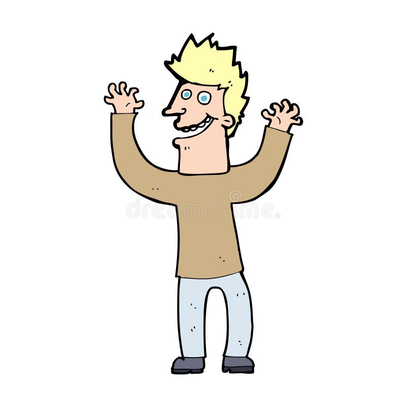 Cartoon excited man stock vector. Illustration of character - 37030169