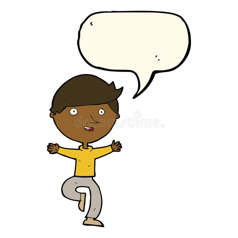 Cartoon Excited Man with Speech Bubble Stock Illustration ...