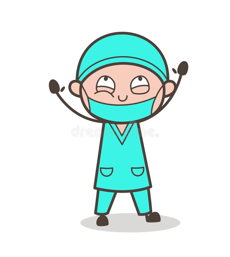 Cartoon Excited Surgeon Doctor Vector Expression Stock Illustration ...