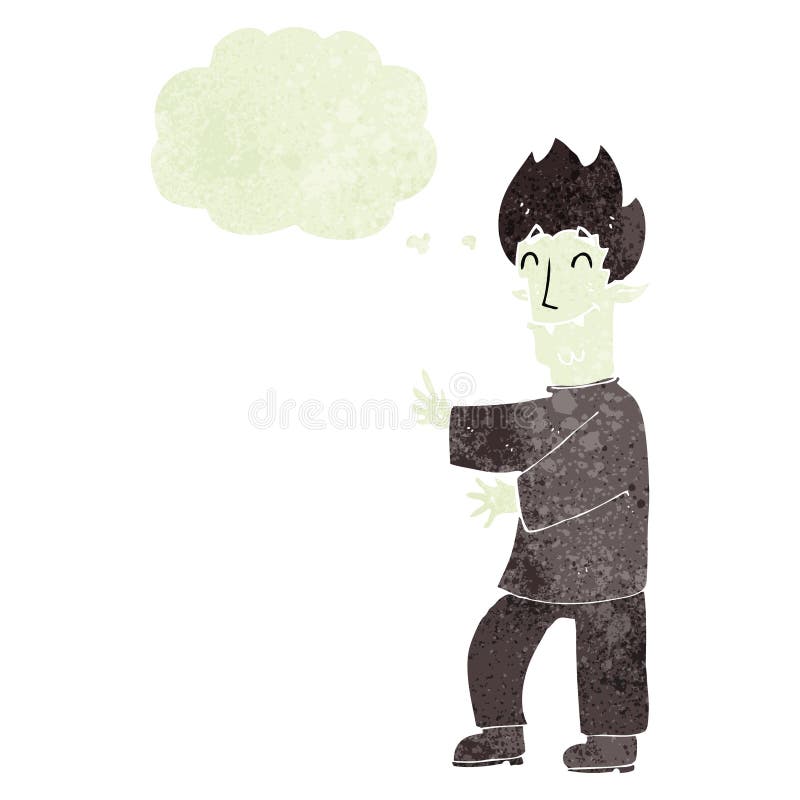 Cartoon Excited Vampire with Thought Bubble Stock Illustration ...