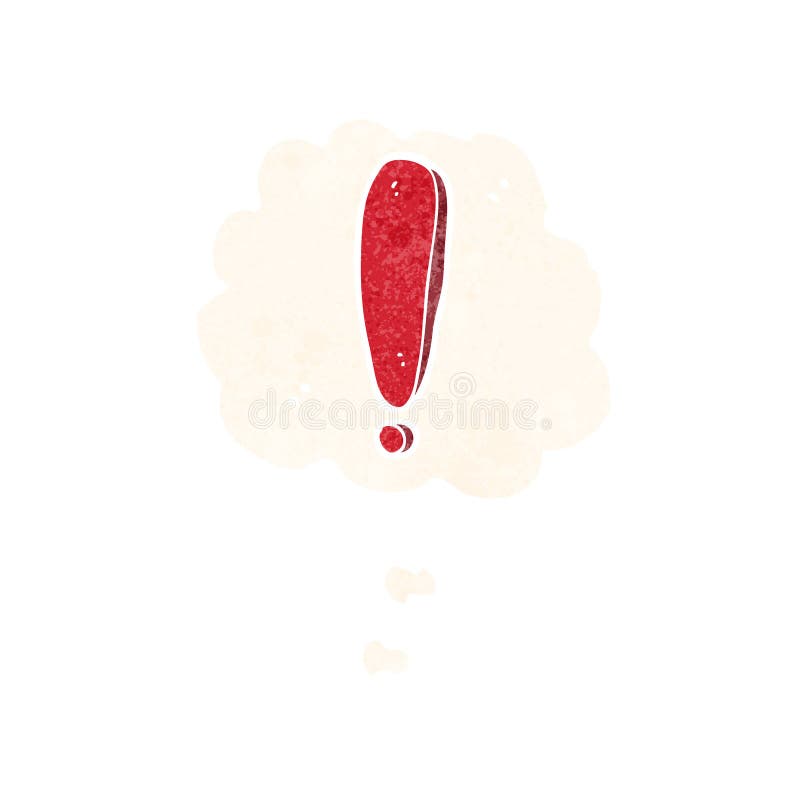 Cartoon Exclamation Mark with Thought Bubble Stock Illustration ...