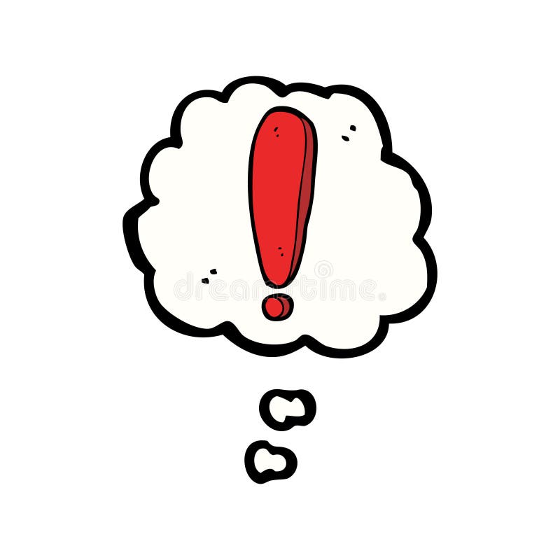 Cartoon Exclamation Mark with Thought Bubble Stock Illustration ...