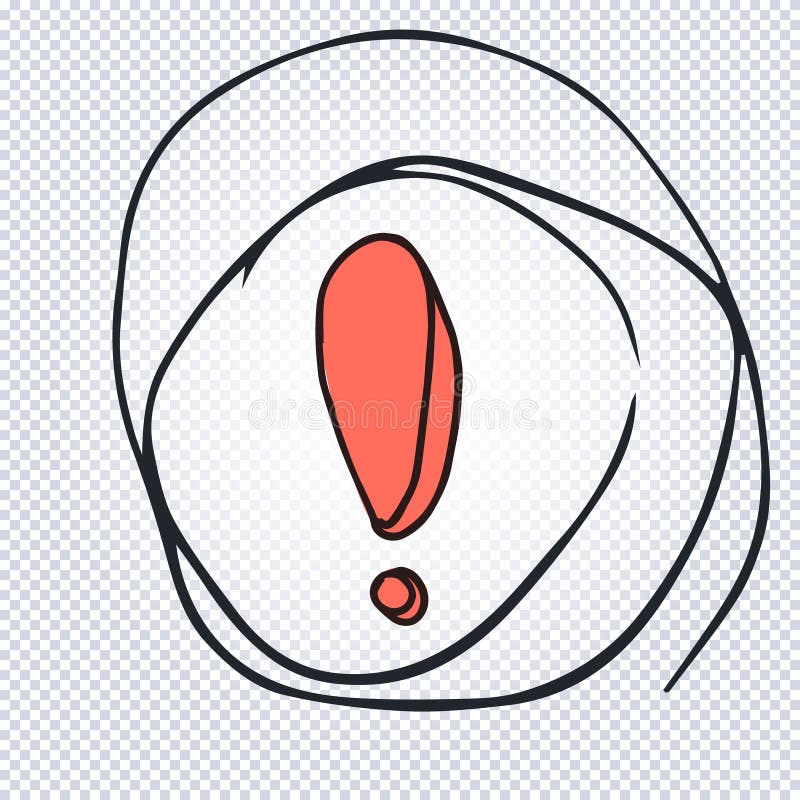 Cartoon Exclamation Mark with Triangular Frame Stock Illustration ...