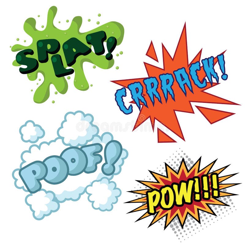 Cartoon Exclamations Isolated on White Stock Vector - Illustration of ...