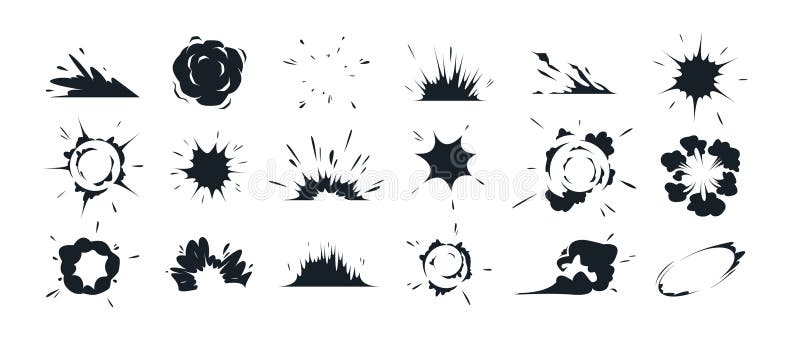Cartoon Explode Effects. Speed Comic Explosive Smoke, Boom Effect, Air ...