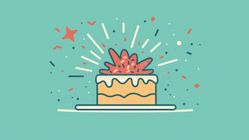 Cartoon of an Exploding Cake with Dynamic Shock Wave and Fire Flame ...