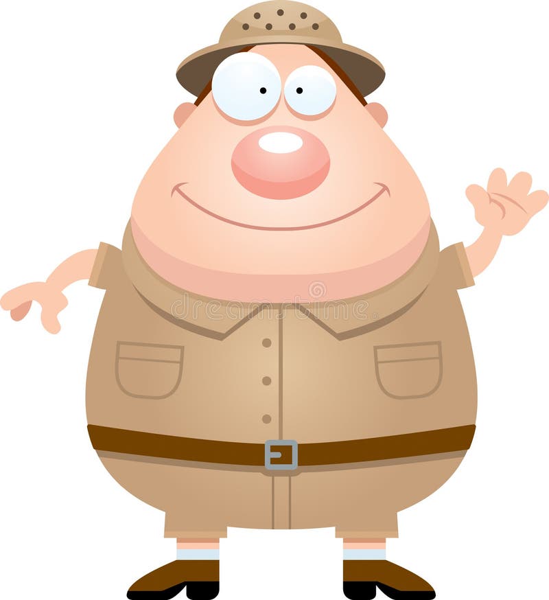 Cartoon Explorer Waving stock vector. Illustration of clip - 51128788