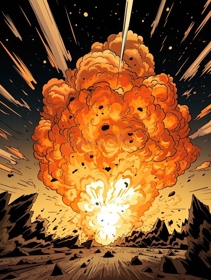 A cartoon of an explosion stock illustration. Illustration of ...