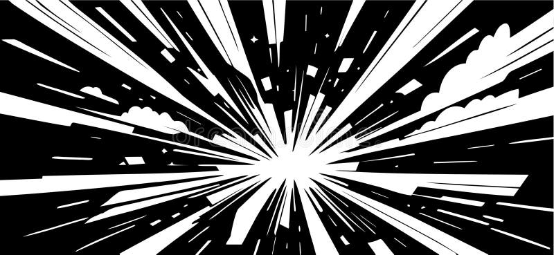 Cartoon Explosion. Dynamic Zoom Motion Illustration Stock Vector ...